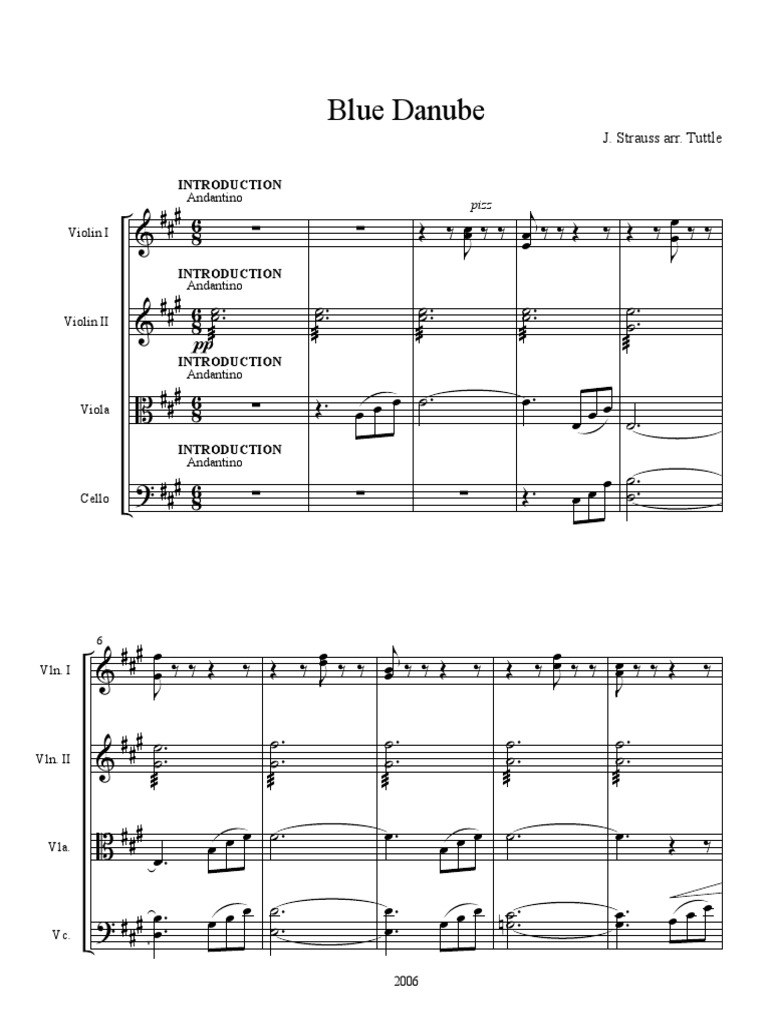IMSLP576701-PMLP06843-Blue Danube - String Quartet Score | PDF