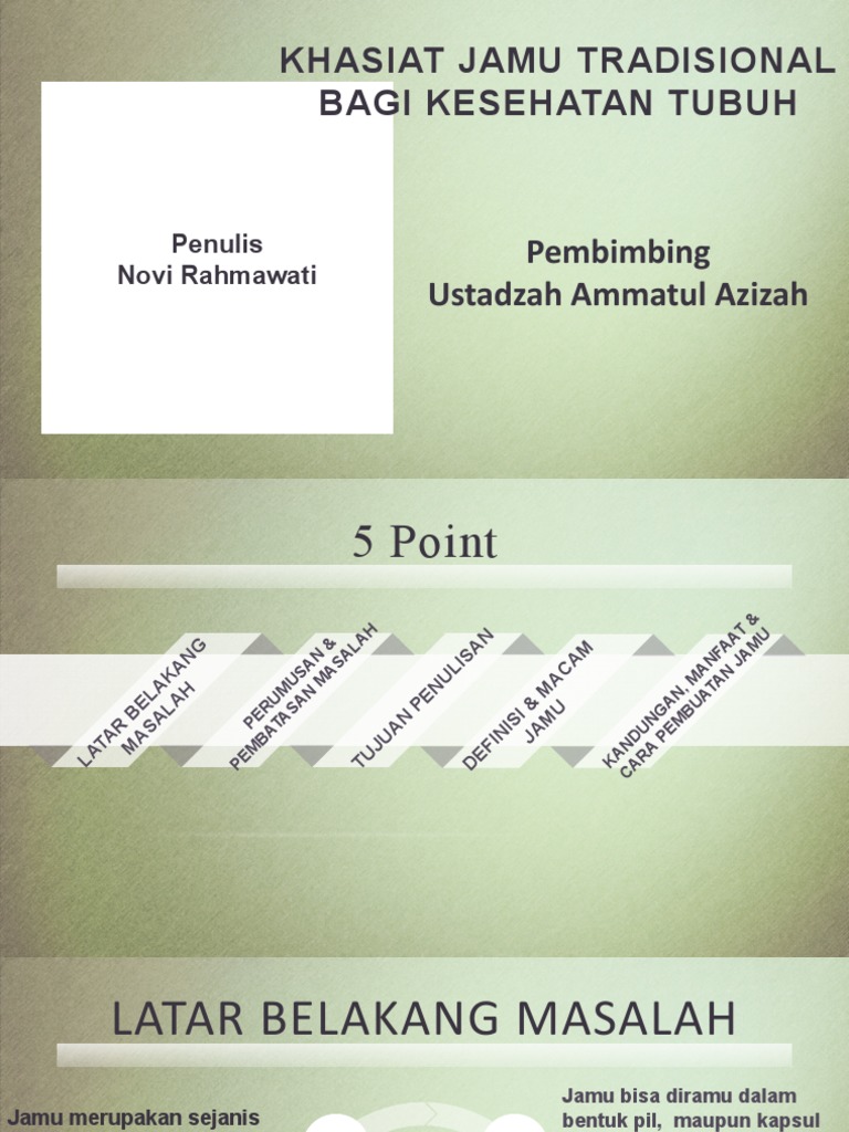 Manfaat Jamu Tradisional Bagi Kesehatan Tubuh | PDF