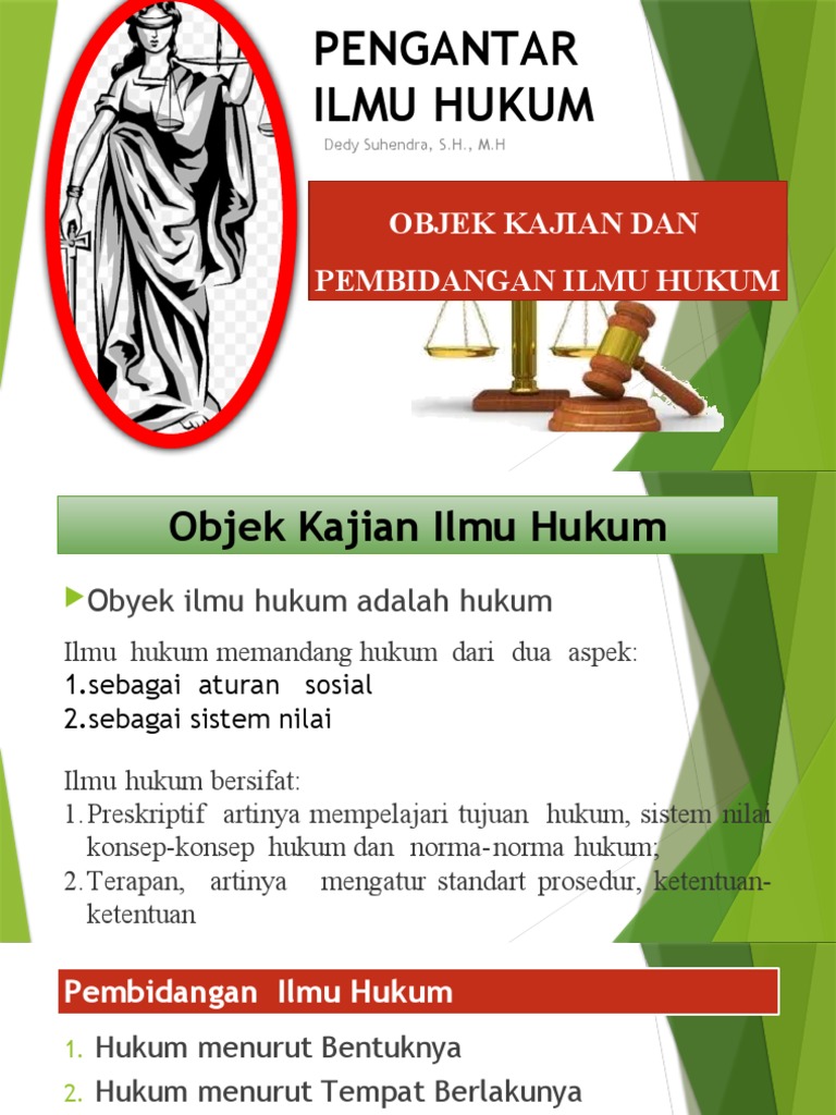 Pembidangan dan Objek Ilmu Hukum | PDF