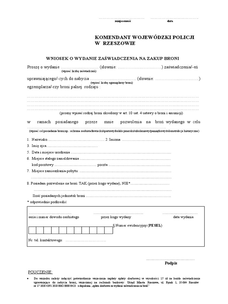 Wniosek o Promesy | PDF