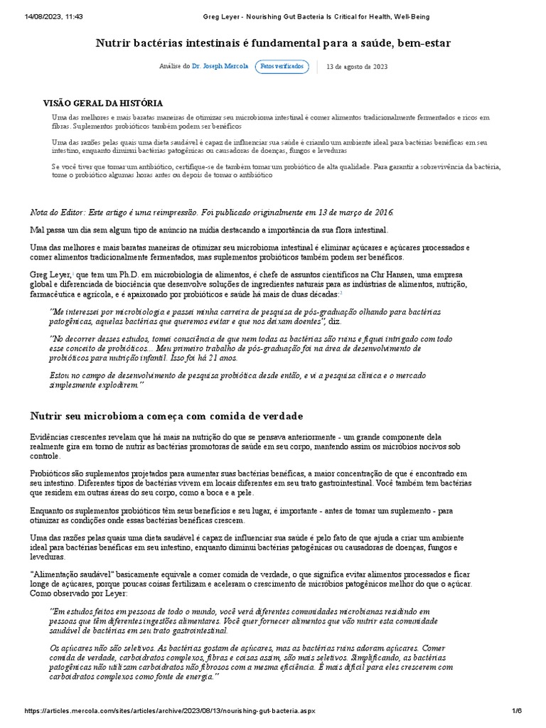 Greg Leyer - Nourishing Gut Bacteria Is Critical For Health, Well-Being ...