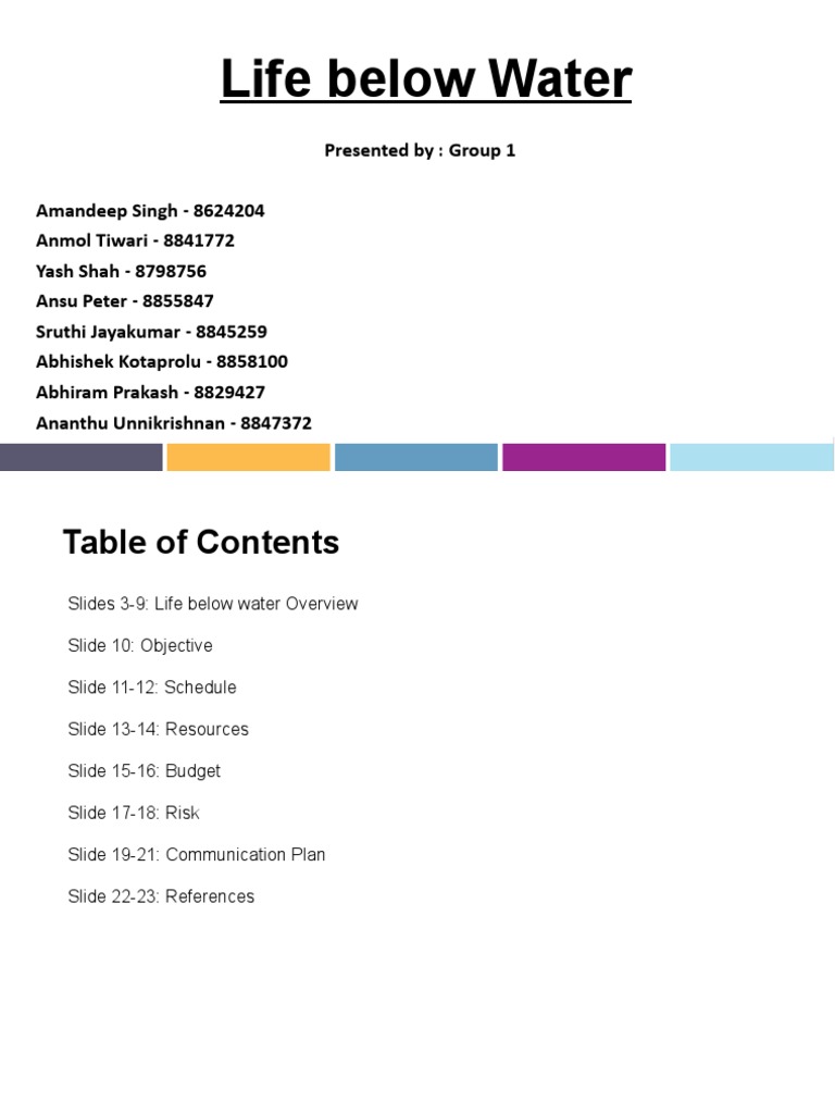 Life Below Water PPT G1 | PDF