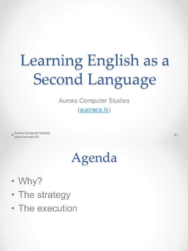 3 Learning English as a Second Language | PDF