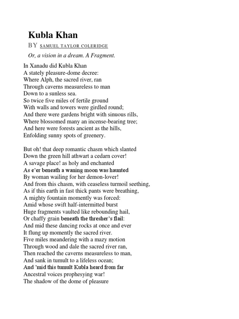 PDF Kubla Khan | PDF