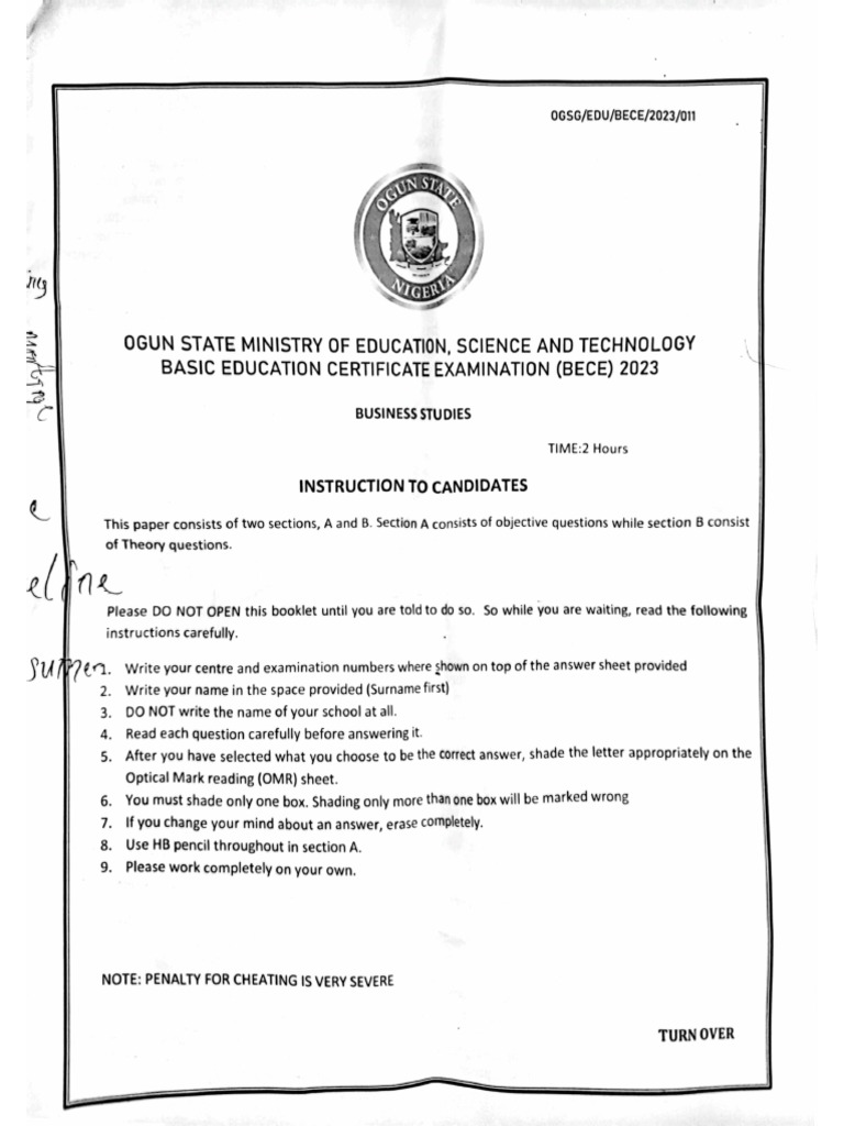 Bece Business Studies | PDF