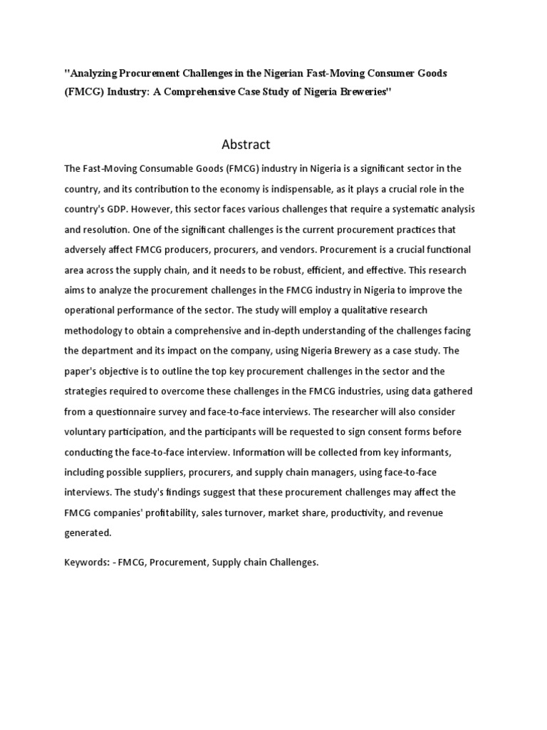 Analyzing Procurement Challenges in The Nigerian Fast | PDF Analyzing Procurement Challenges in The Nigerian Fast | PDF