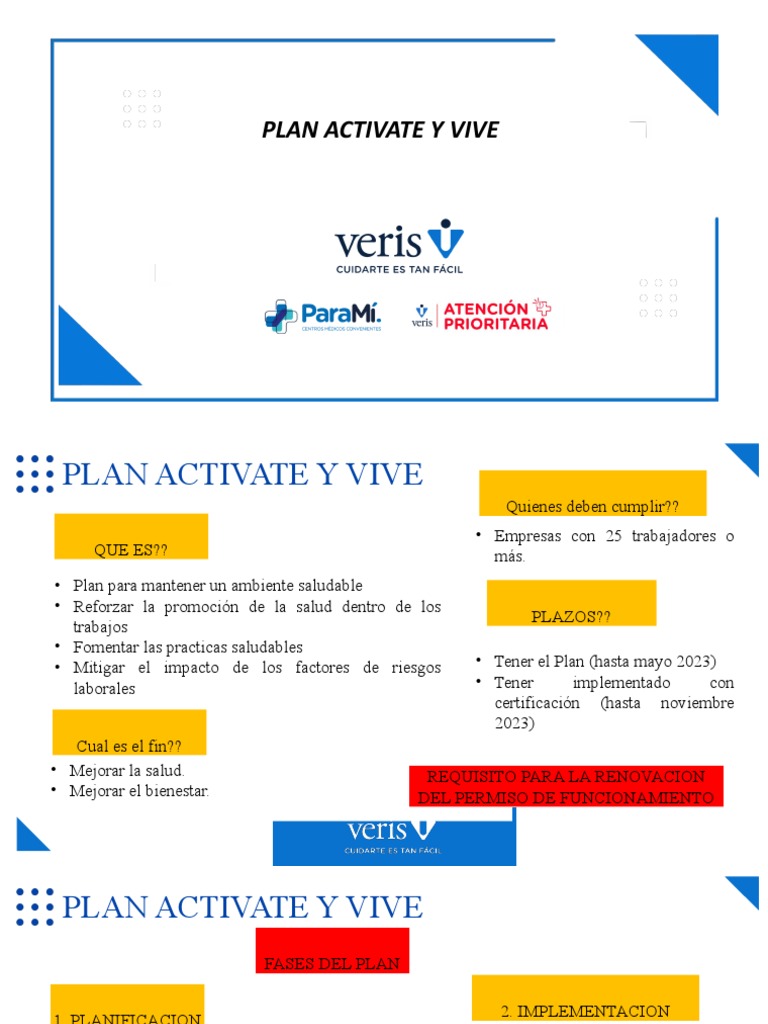 Plan Activate y Vive | PDF | Seguridad y salud ocupacional | Salud pública