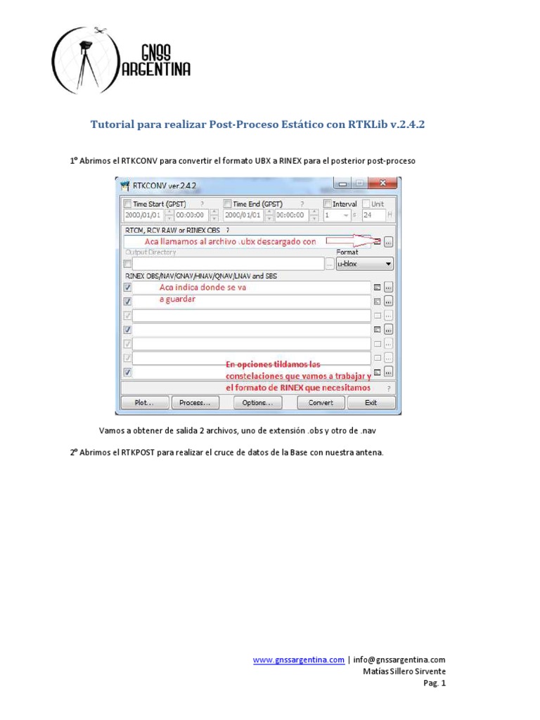 Guía de Post-Proceso Estático con RTKLib | PDF | Informática