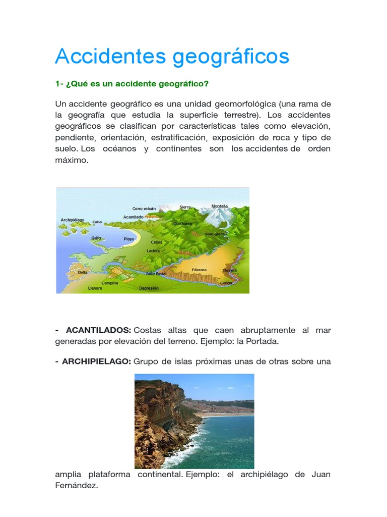 Accidentes Geográficos | PDF | Viajes | Ciencia y matemática