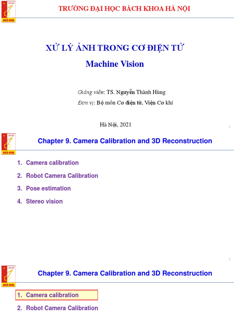 Chapter 9. Camera Calibration and 3D Reconstruction | PDF