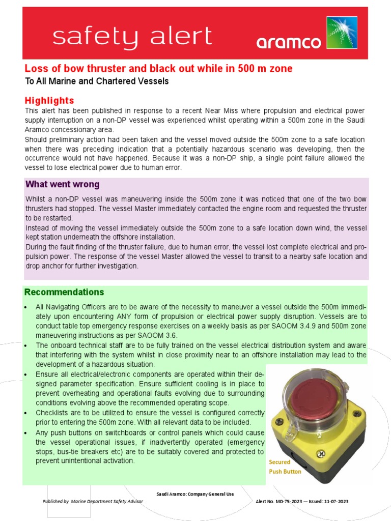 Loss of Propulsion and Black Out in 500m Zone | PDF