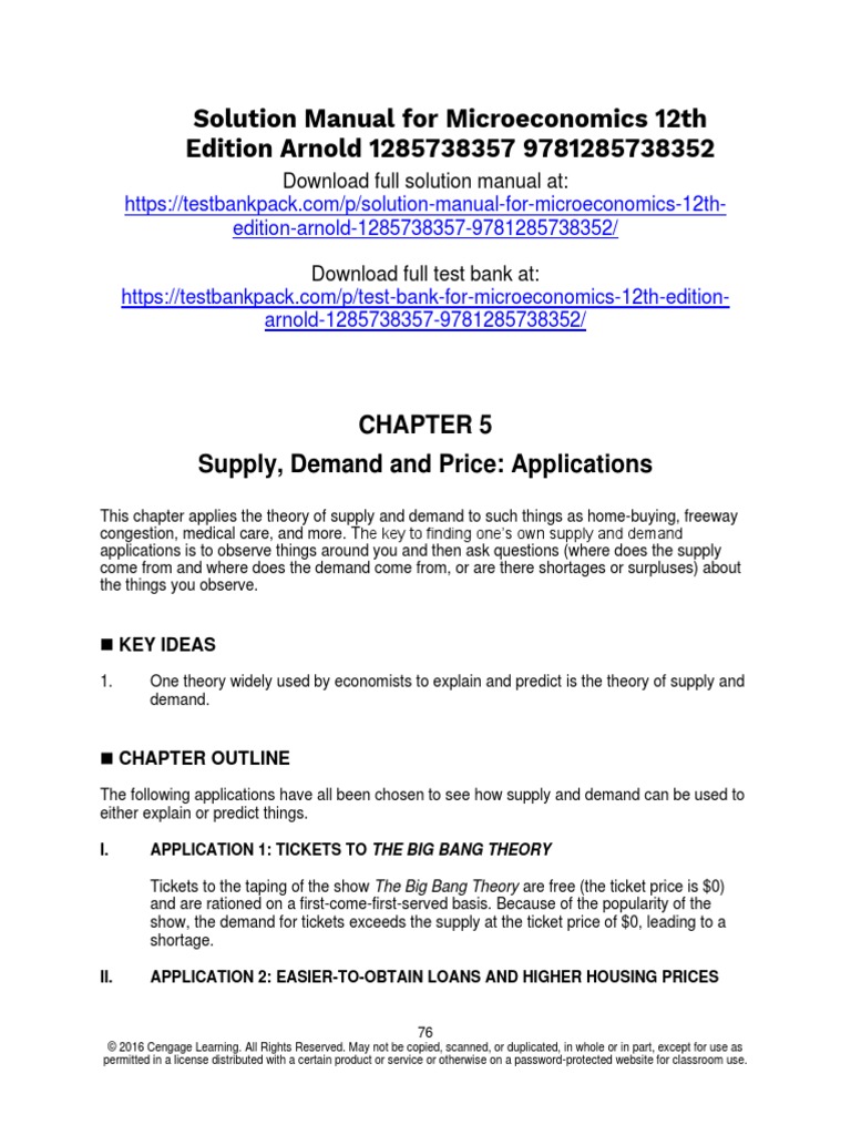 Microeconomics 12th Edition Arnold Solutions Manual 1 | PDF | Business