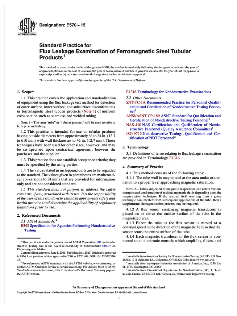 ASTM E 570 | PDF