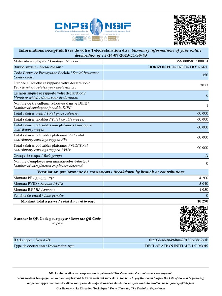 Déclaration Sociale Mensuelle Horizon Plus | PDF | Travail | Relations ...