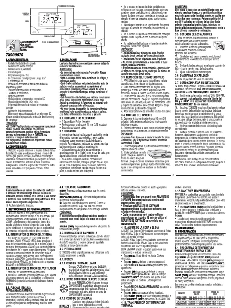 Tx9000ts Manual Es | PDF