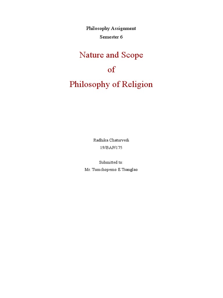 Philosophy Assignment - SEM 6 | PDF | Religion & Spirituality