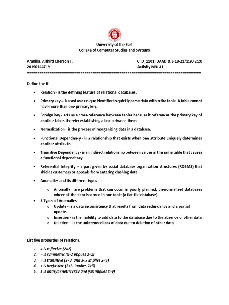 Aranilla, Activity M3 - 1 | PDF