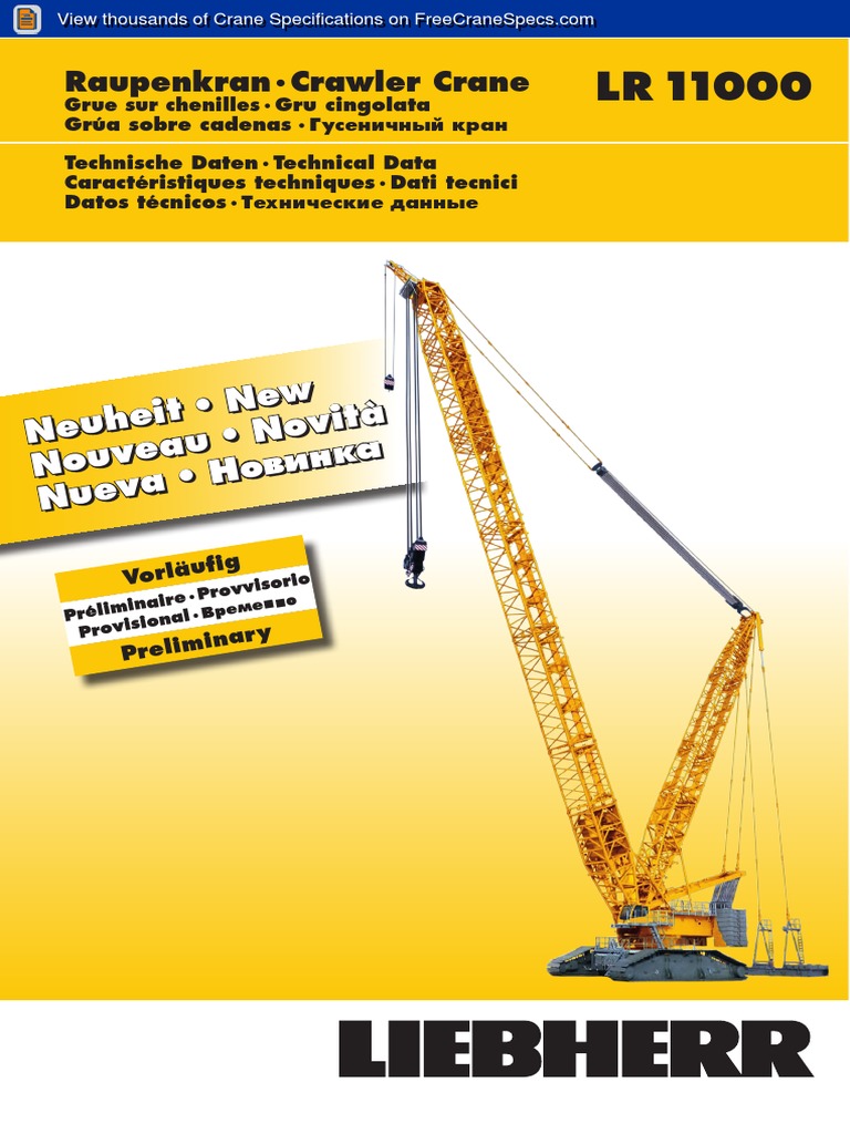 Liebherr LR 11000 | PDF | Crane (Machine) | Machines