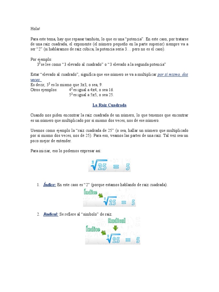 Tarea 3 Raíz Cuadrada y Ecuación Cuadrática | PDF