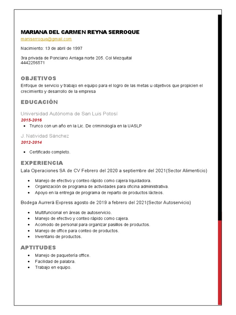 MARIANA CV Correcto | PDF