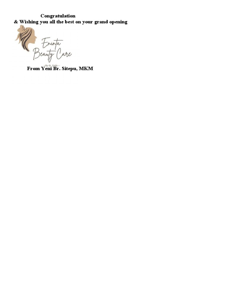 Grand Opening Congratulations Message | PDF