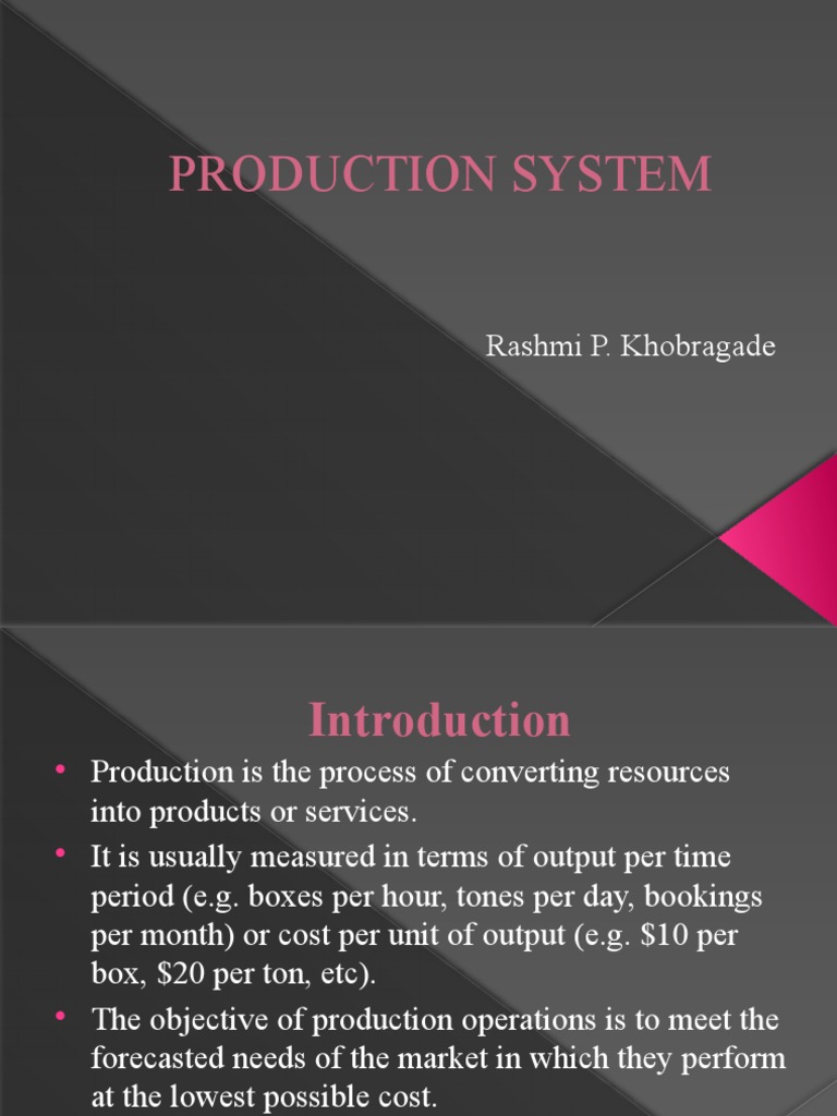 Chapter 1 Production System | PDF | Business