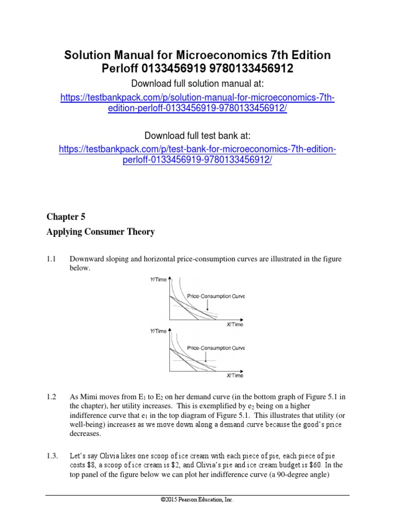 Microeconomics 7th Edition Perloff Solutions Manual 1 Pdf Cost Of