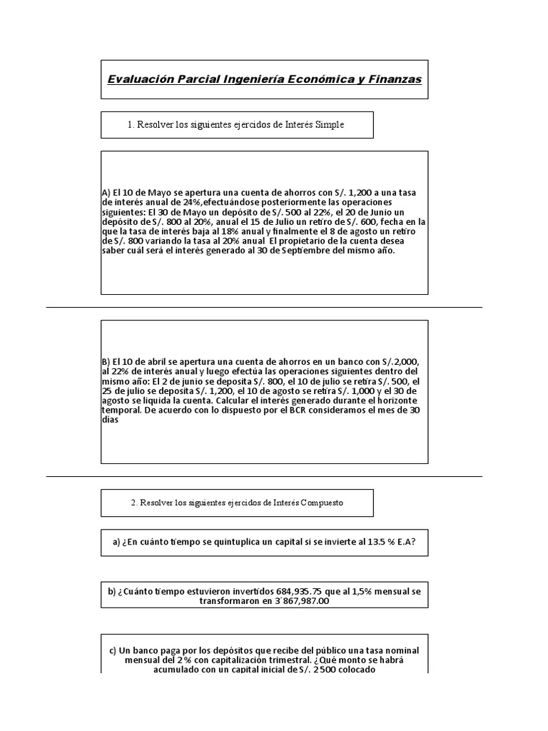 Examen - Parcial de Finanzas - Angelo Rodrigo Alcalde Esquivel | PDF | Compartir (Finanzas) | Dinero