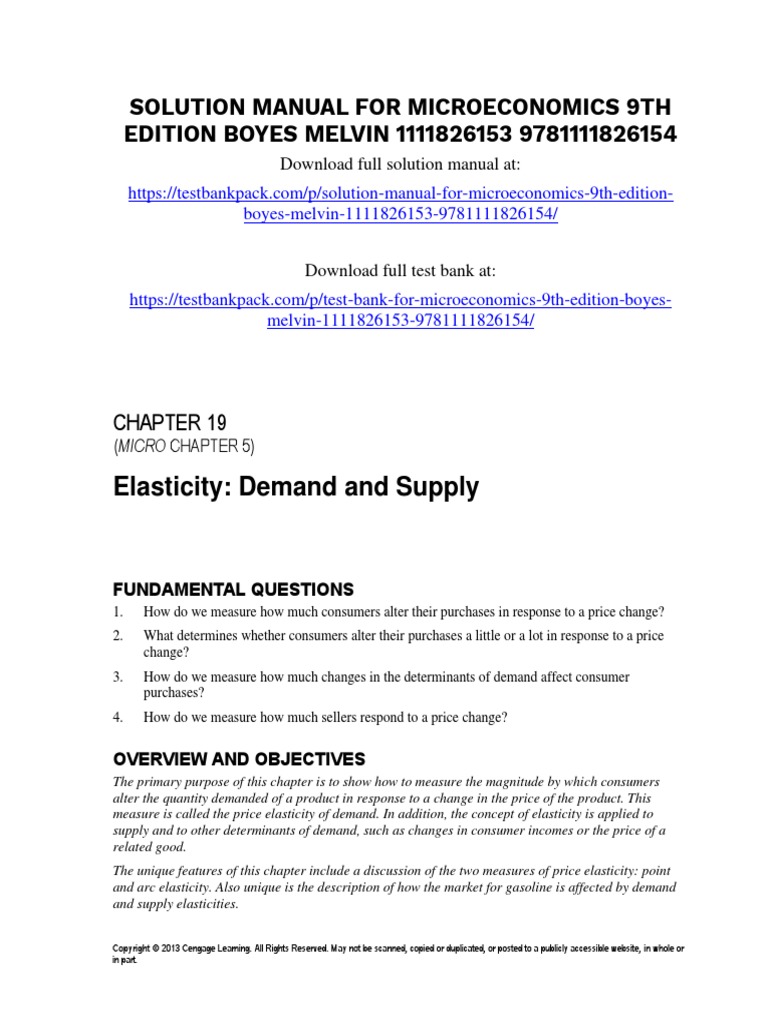 Microeconomics 9th Edition Boyes Solutions Manual 1 | PDF
