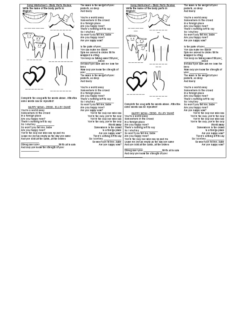 Happy Now - Song Worksheet | PDF
