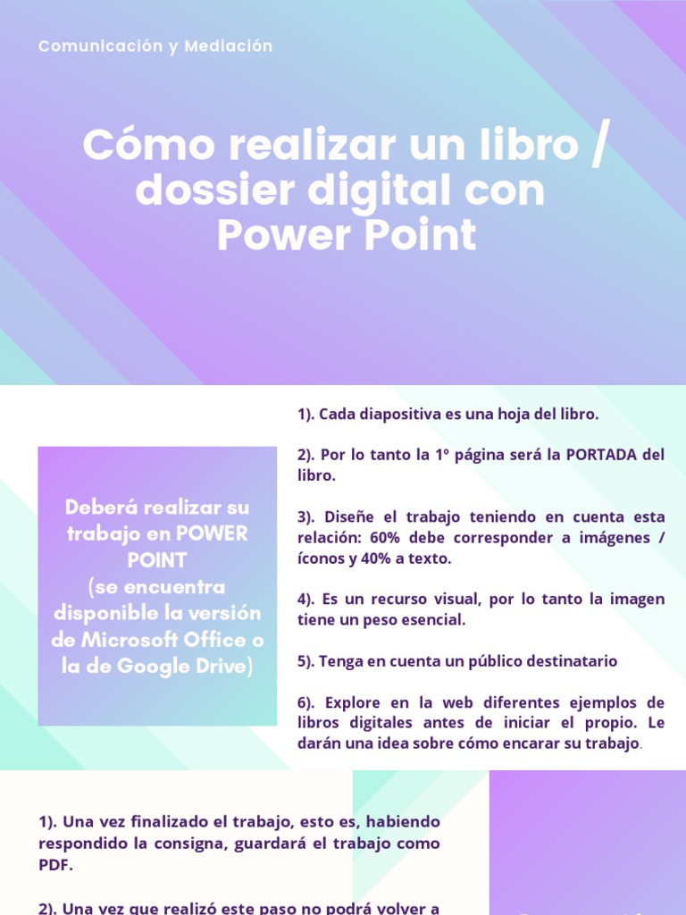 Cómo Realizar Un Libro - Dossier Digital Con Power Point | PDF