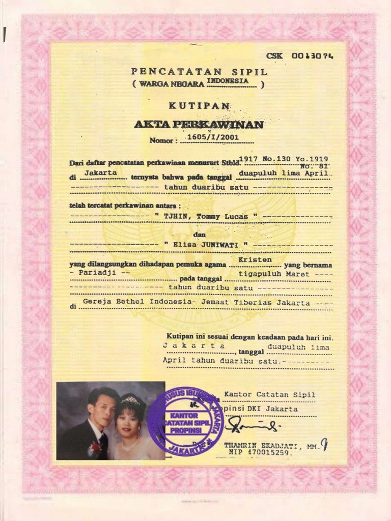 Akta Perkawinan | PDF