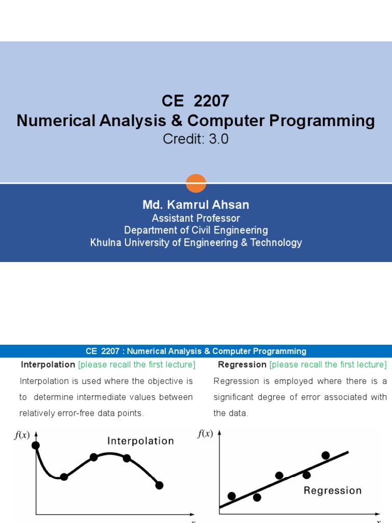 Curve Fitting - CE 2207 | PDF | Errors And Residuals | Regression Analysis Curve Fitting - CE 2207 | PDF | Errors And Residuals | Regression Analysis