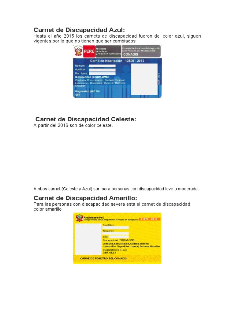 Carnet de Discapacidad Azul | PDF