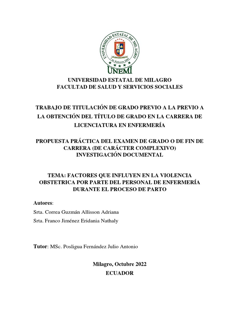 Correa Guzmán, Allisson Adriana | PDF | El embarazo | Parto