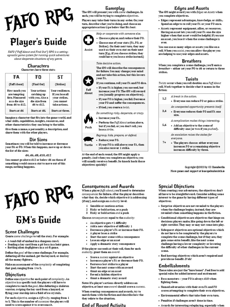 FAFO Rules v1 | PDF | Entertainment | Tabletop Games