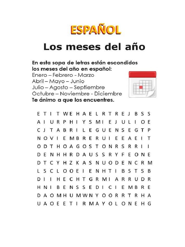 Los Meses Del Año | PDF
