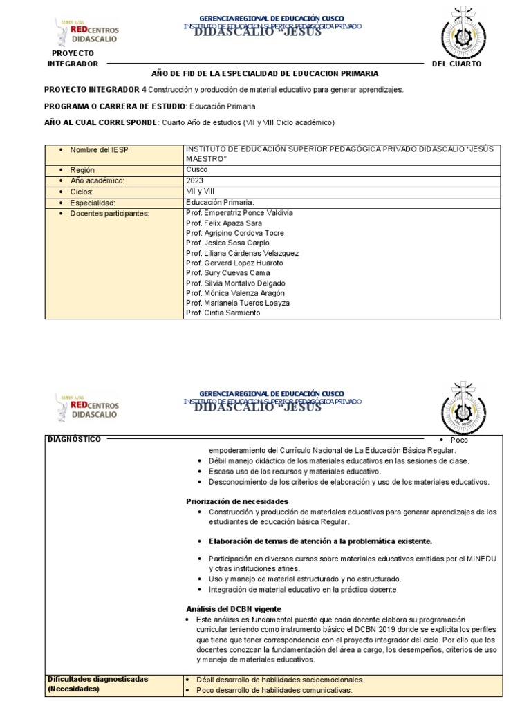 VII - VIII PRIMARIA-PROYECTO INTEGRADOR | PDF