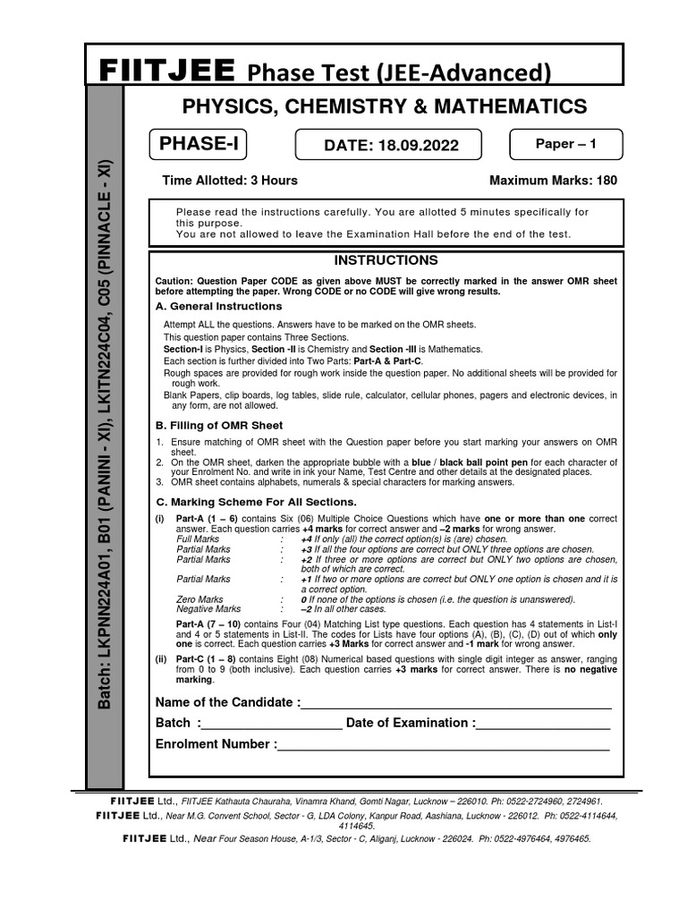 Answer Key & Sol. | PDF | Mole (Unit) | Physical Sciences