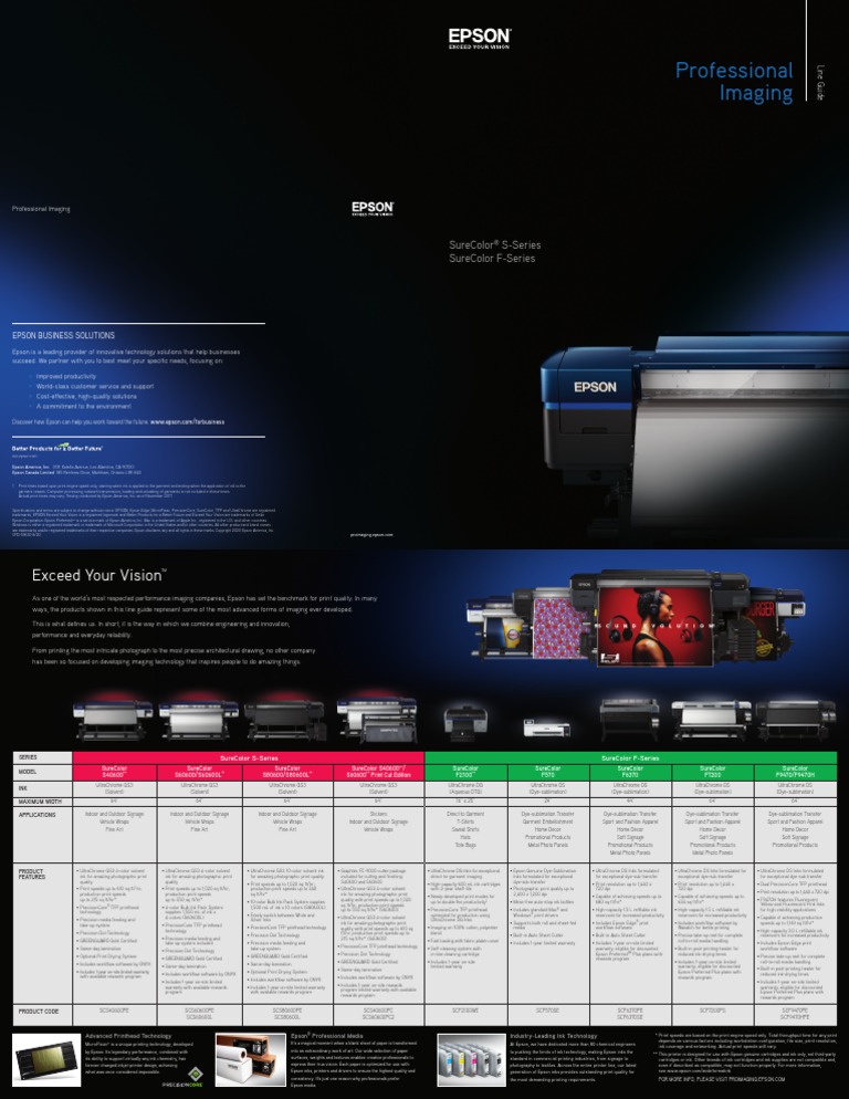Pro Imaging S and F-Series Line Guide CPD-59630 Web | PDF