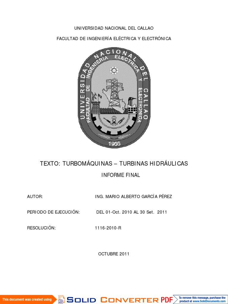 S05.s1 - Selecc turbinas-Cap6-UNAC-2011 | PDF | Generador eléctrico | Turbina