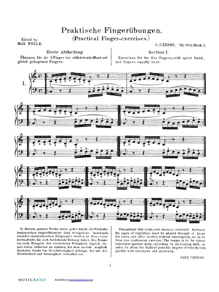 Carl Czerny - Practical Finger Exercises | PDF