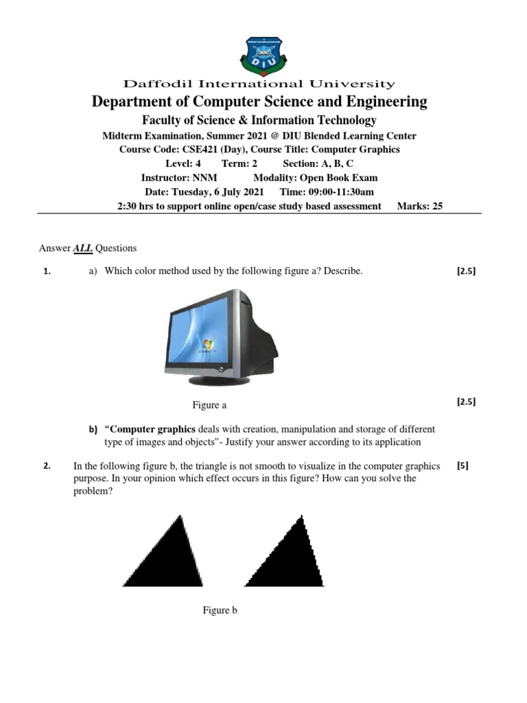 Midterm Sum '21 CG | PDF | Art | Computers