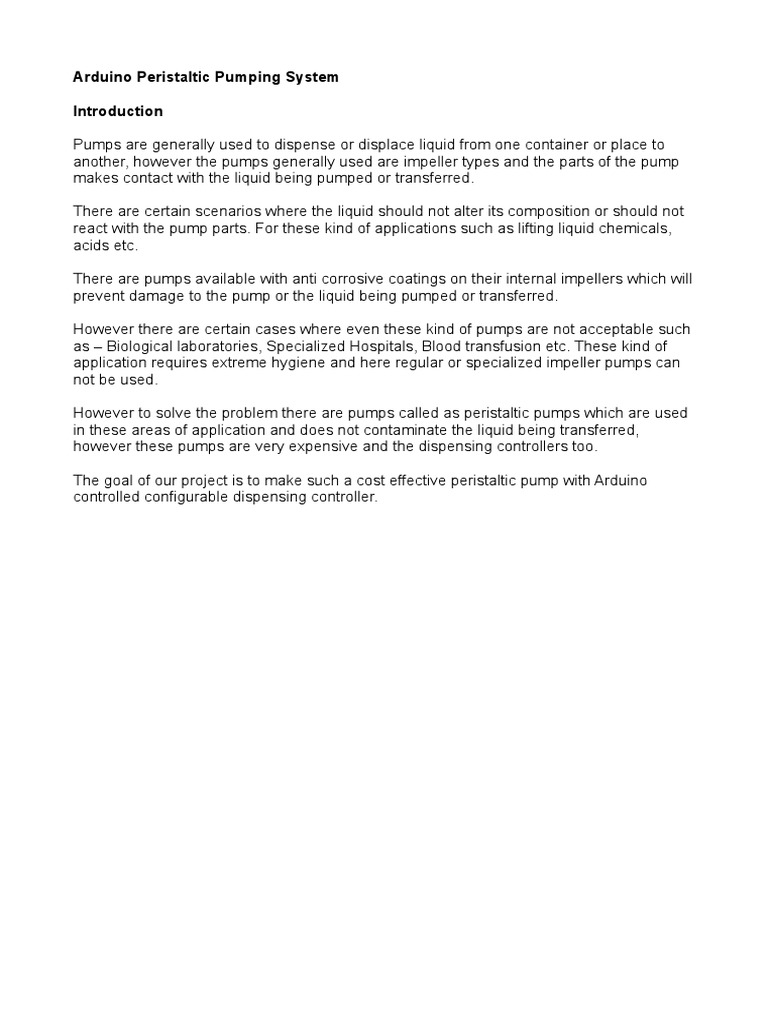 Arduino Peristaltic Pump | PDF