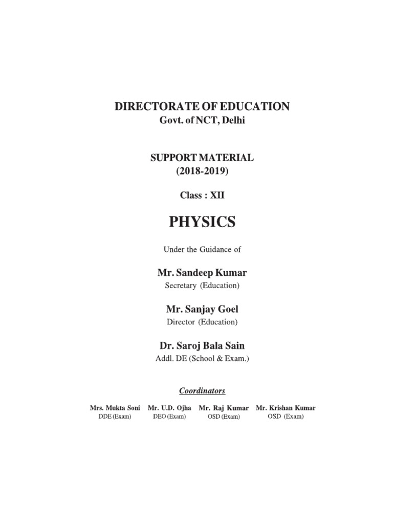 Ncert PDF Notes Class 12 Physics | PDF