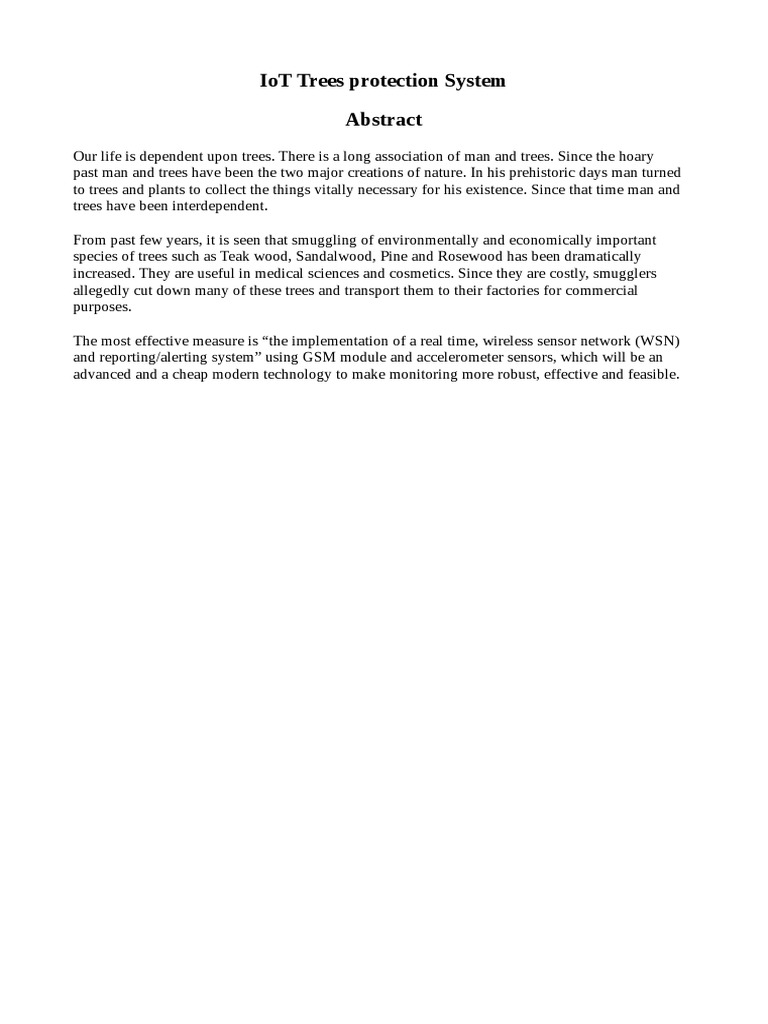 IoT Trees Protection System | PDF