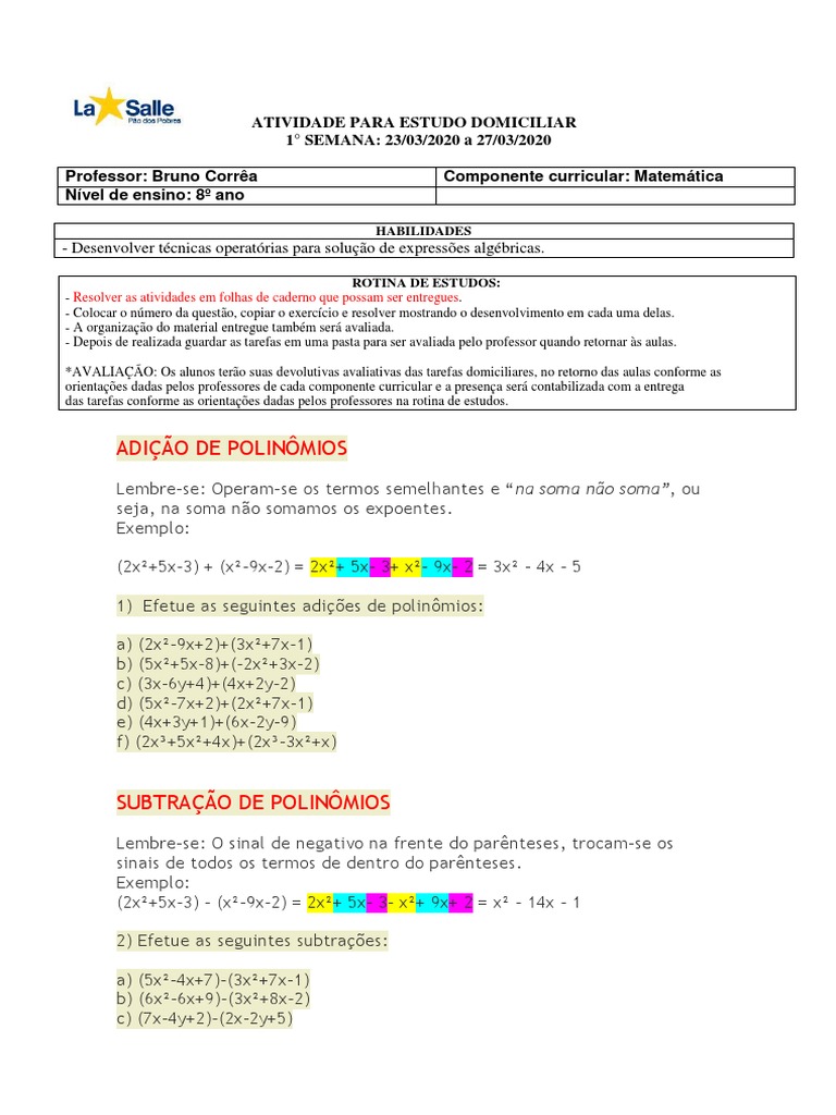 Estudo de Matemática 8°anos | PDF | Matemática | Álgebra abstrata