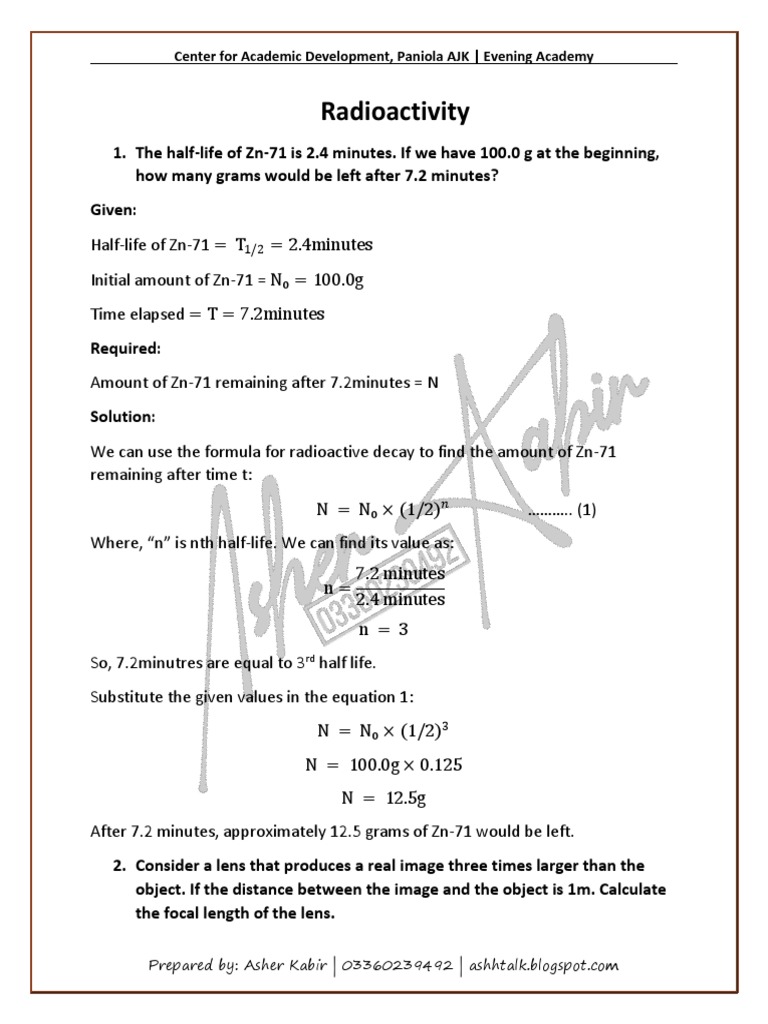 Class 10 Physics Chapter 18 Numericals | PDF | Physical Sciences ...