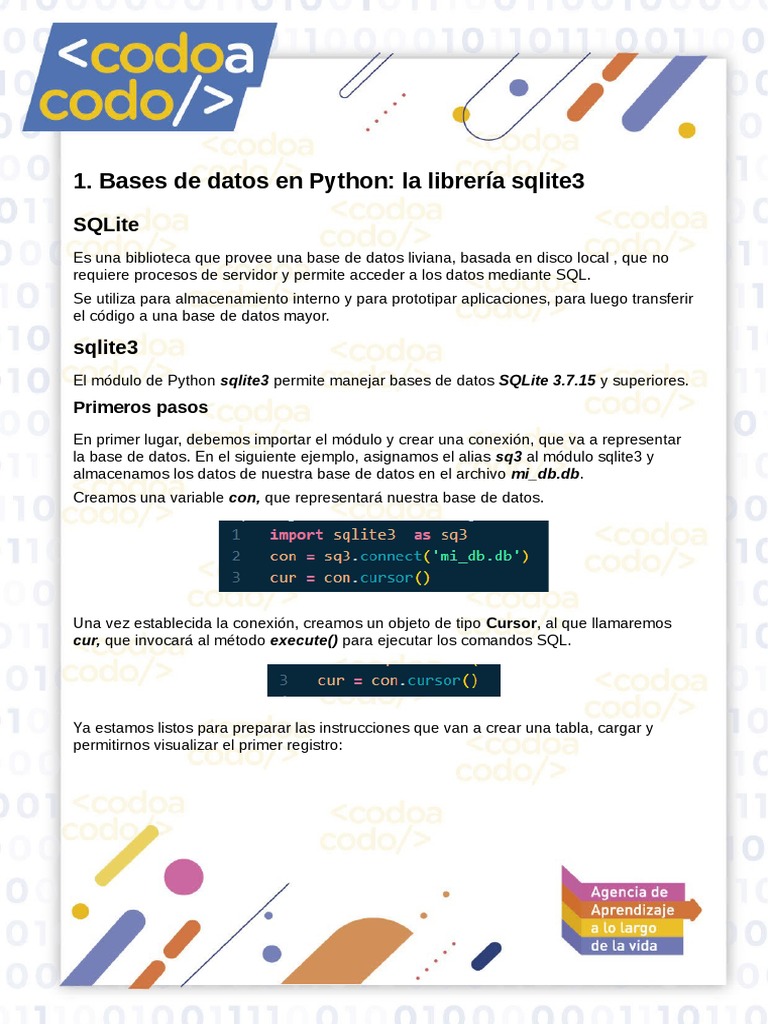 Material Imprimible BBDD en Python | PDF