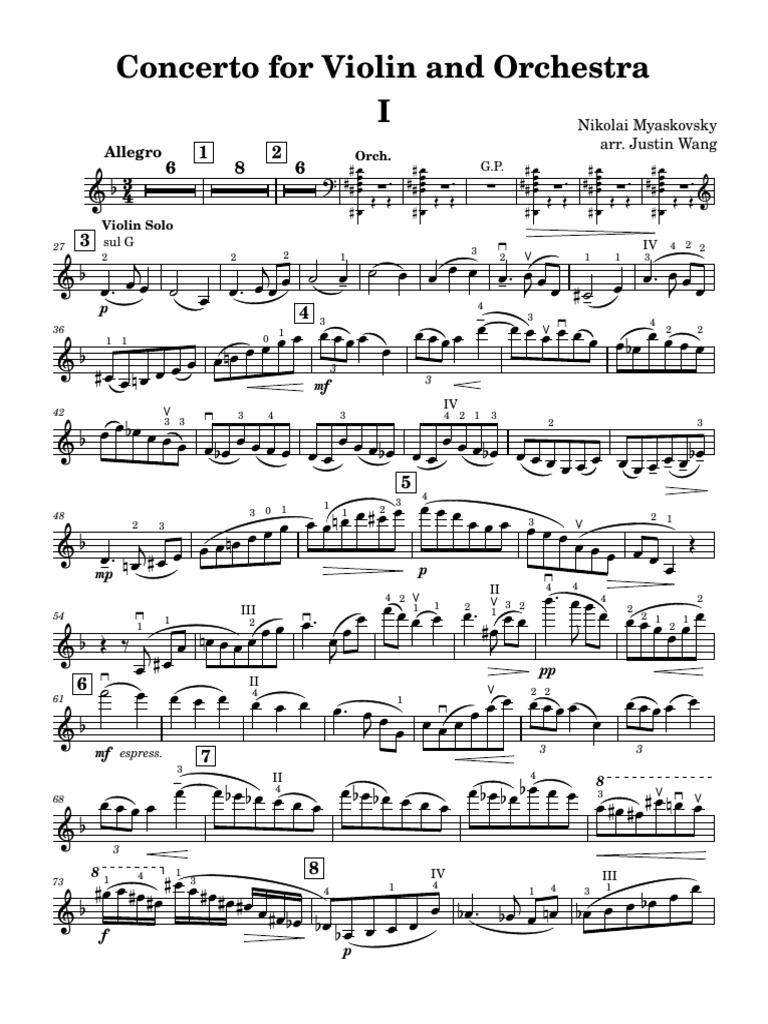 Myaskovsky Violin Concerto | PDF